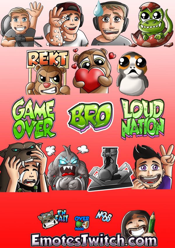 Star wars Porg, teddy bear and Trex emotes – Custom emotes and badges ...