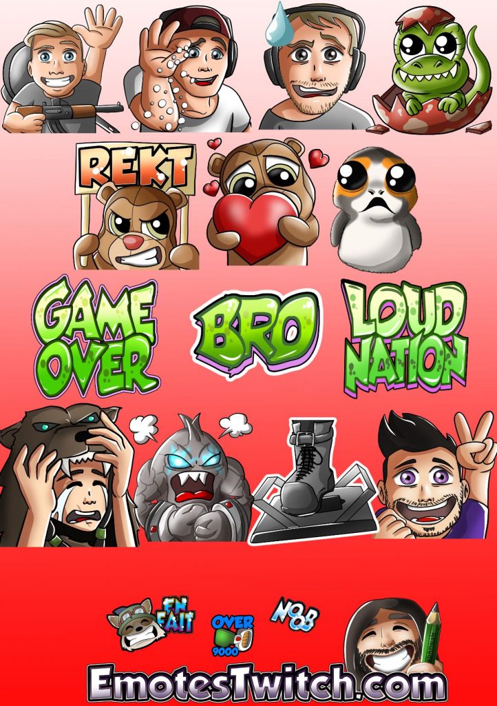 Star wars Porg, teddy bear and Trex emotes – Custom emotes and badges ...